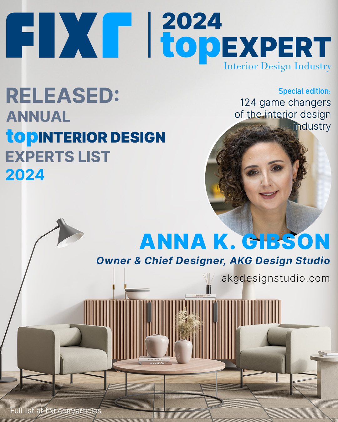 Anna Gibson Selected as a Top Designer - AKG Design Studio